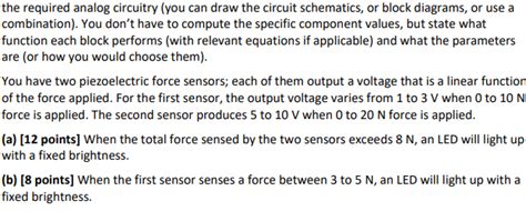Solved The Required Analog Circuitry You Can Draw The