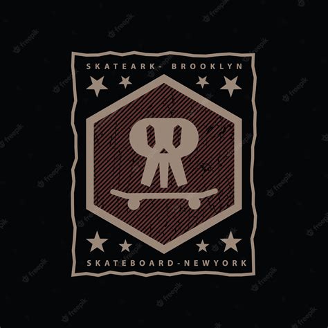 스케이트 보드 인쇄술 벡터 일러스트 레이 션 T 셔츠 디자인 프리미엄 벡터