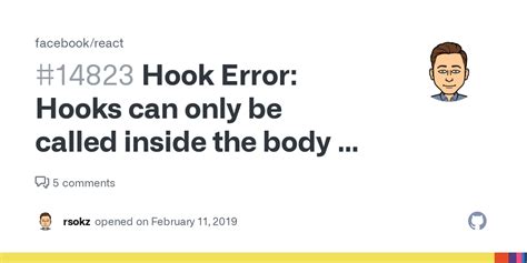 Hook Error Hooks Can Only Be Called Inside The Body Of A Function Component · Issue 14823