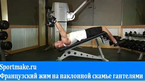 Французский жим на наклонной скамье с гантелями Youtube