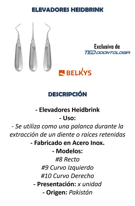 Elevador Apical Heidbrink Angulado Resto 10 01 113 10 Belkys