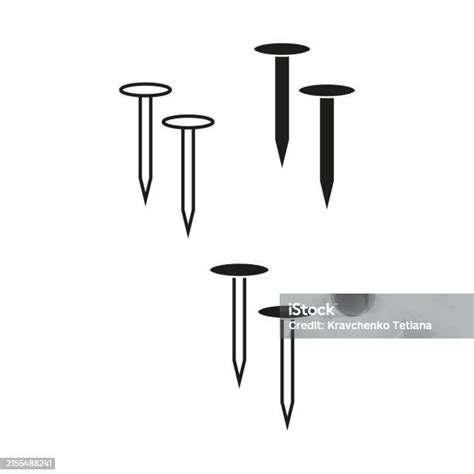 검은 손톱 세트 간단한 하드웨어 아이콘 벡터 일러스트 레이 션입니다 미니멀한 디자인 Diy에 대한 스톡 벡터 아트 및 기타 이미지 Diy 강철 건물 외관 Istock