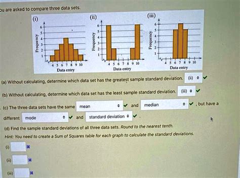 solved ju are asked to compare three data sets l [ [ data entry data