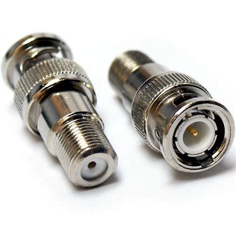 10x Bnc Male To F Connector Socket Adapter Coaxial Cctv Dvr Converter Metal Plug