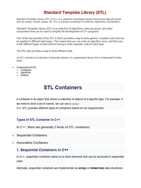 Stl Complete Notes Pdf C Algorithms And Data Structures