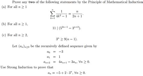prove any two of the following statements by the