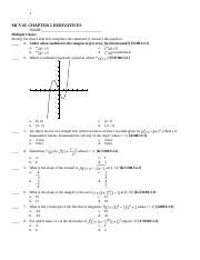MCV U CHAPTER DERIVATIVES Doc MCV U CHAPTER DERIVATIVES NAME Multiple Choice Identify