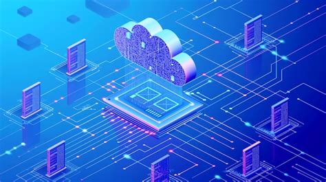 Premium Photo Futuristic Depiction Of Cloud Computing And Network Infrastructure With Glowing