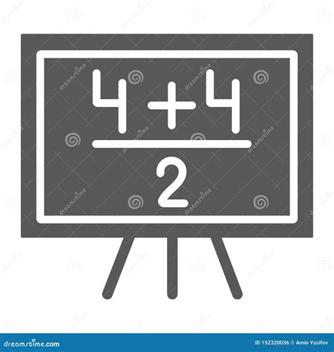 Maths Example Line Icon Lesson And Mathematical Blackboard With