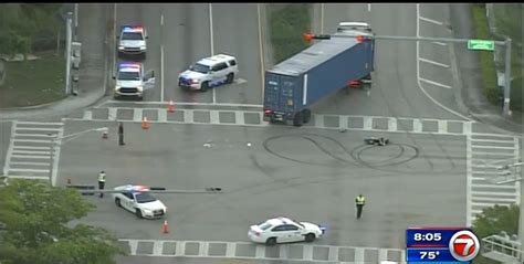 Man Airlifted To Hospital After Motorcycle Semitrailer Collide In