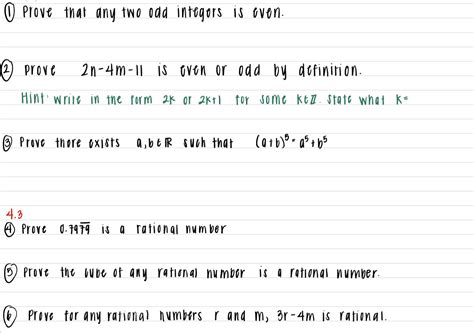 Solved 1 Prove That Any Two Odd Integers Is Even 2