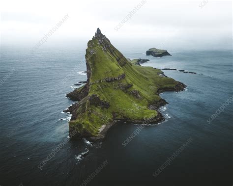 Aerial View Of Tindholmur Island Faroe Islands Denmark Stock Image