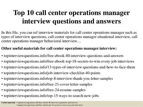 Top 10 Call Center Operations Manager Interview Questions And Answers
