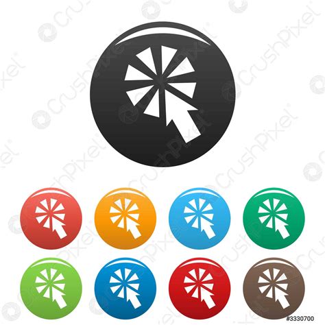 Cursor Interactive Click Icons Set Color Vector Stock Vector 3330700