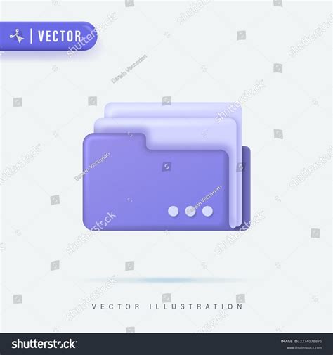 3d Realistic Folder File Vector Illustration Stock Vector Royalty Free 2274078875 Shutterstock