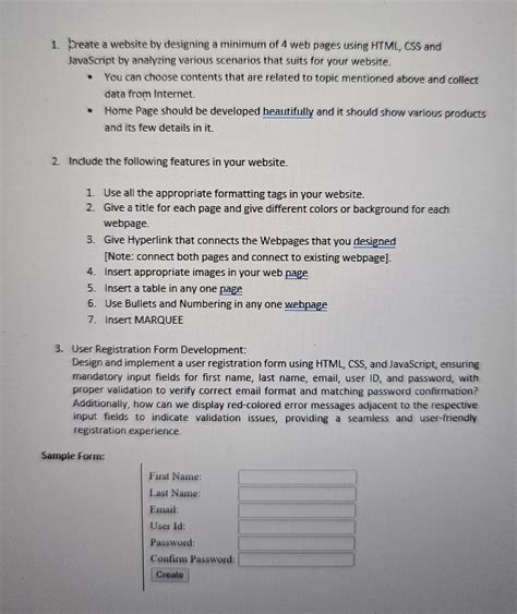 Solved Create A Website By Designing A Minimum Of 4 Web Pages Using Html 1 Answer
