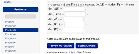 Solved 10 Points If A And B Are 44 Matrices Chegg Com