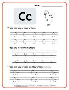 Uppercase And Lowercase Letter C Tracing Worksheet Image ReadingVine