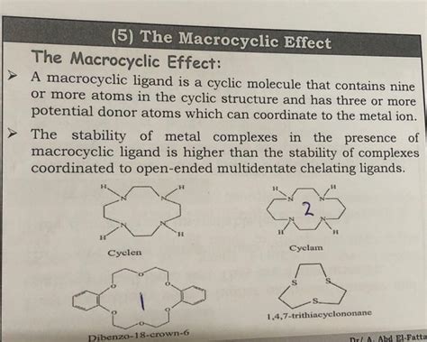 Solved A Macrocyclic Ligand Is A Cyclic Molecule That