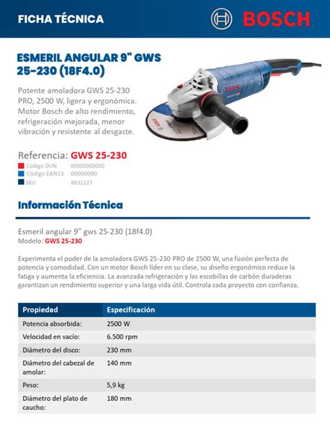 Pulidora 9 Pulgadas Gws 25 230 Pdf