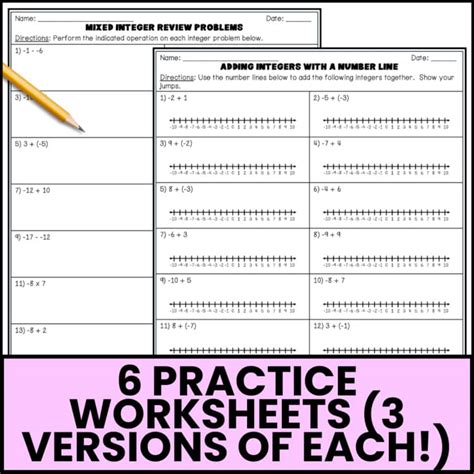 Integer Operations Activities 13 Integer Operations Printables