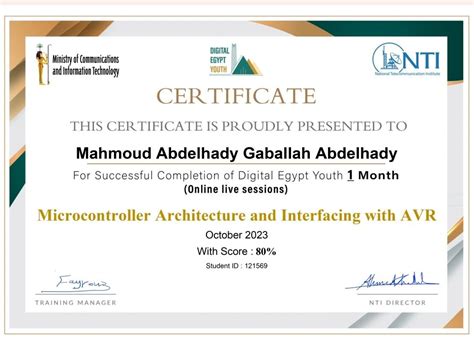 Mahmoud Abdelhady On Linkedin Avrmicrocontroller Certification