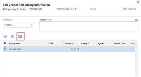 Vendor Change Orders