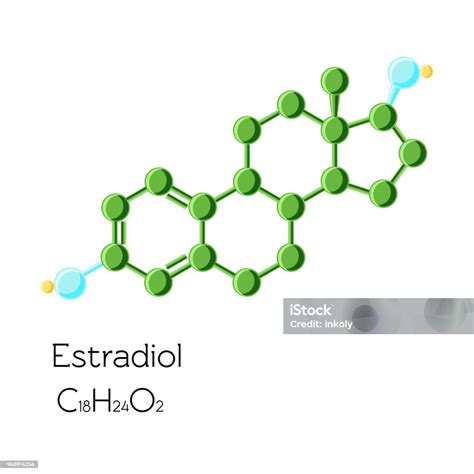 Ilustración De Estradiol Hormona Estructural Fórmula Química Aislada