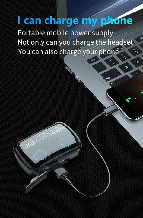 M10 Earbuds With 3000mah Powerbank Tws 9d Bluetooth Headset