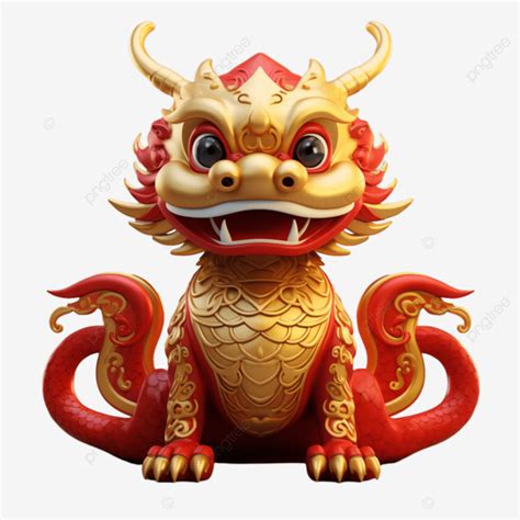 Three Dimensional Cute 3d Chinese Golden Dragon 2024 New Year Spring Festival Holiday Decoration