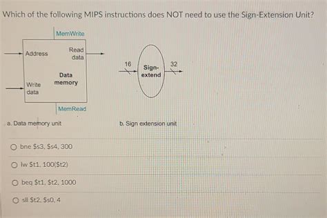 Solved Which Of The Following MIPS Instructions Does NOT Chegg Com