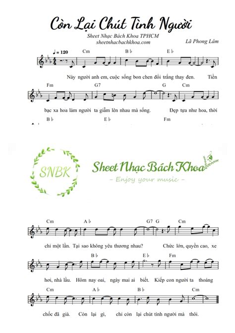 Còn Lại Chút Tình Người Sheet Nhạc Bách Khoa TPHCM