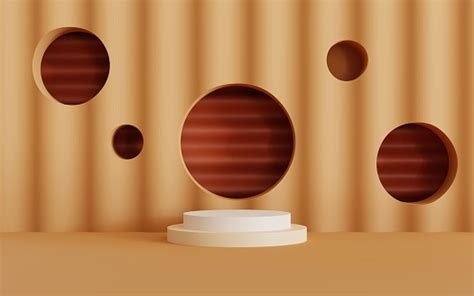 3d 렌더링 3d 일러스트레이션 추상적 배경 갈색 색조의 제품 연단 0명에 대한 스톡 사진 및 기타 이미지 0명 기하 도형