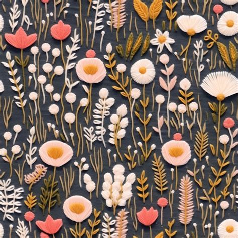 Premium Ai Image A Close Up Of A Floral Pattern On A Dark Background Generative Ai