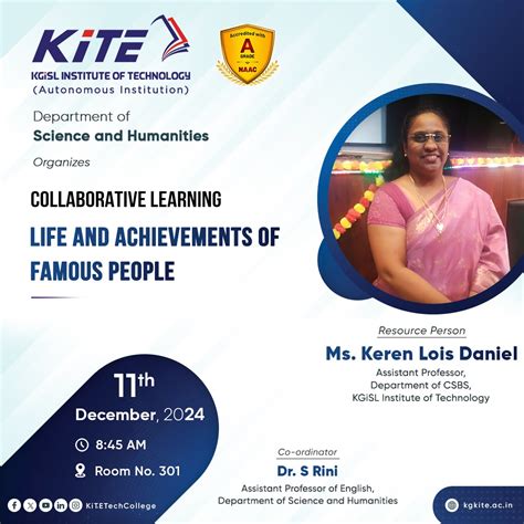 Kgisl Institute Of Technology The Science And Humanities Department