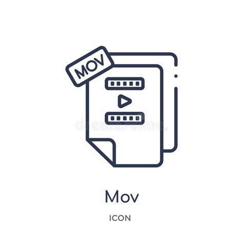 Linear Mov Icon From File Type Outline Collection Thin Line Mov Vector Isolated On White