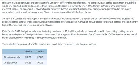 Solved Blossom Inc Is A Distributor And Processor Of A