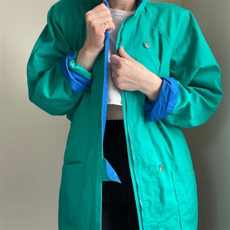 Teal Trench Coat For Women Etsy