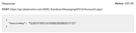 how to get session keys and send messages datamotion apis