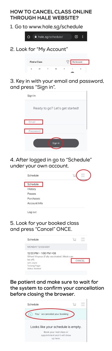 How To Cancel Class Online Hale Yoga