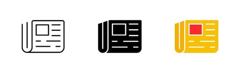 신문 라인 아이콘입니다 뉴스 공지 신설 이벤트 배포 전단지 정보 오피니언 리더 광고 흰색 배경에 선 검정 및 색상 스타일의 벡터 아이콘 가격에 대한 스톡 벡터 아트 및 기타