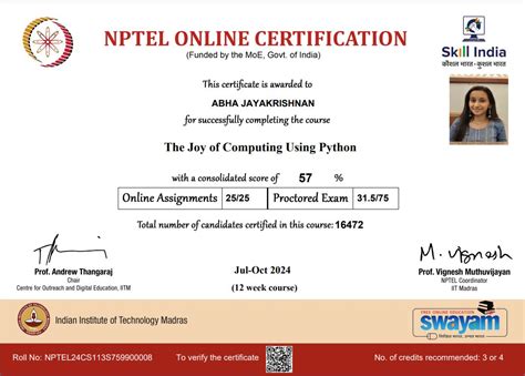 Pythonprogramming Codingjourney Nptel Skillindia Achievement