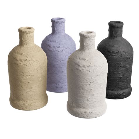 Rustic Bottle Shaped Ceramic Vase Models Poliigon
