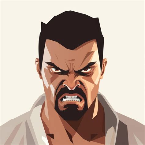 Premium Ai Image Angry Man Flat Minimalistic Animation Ai Generated