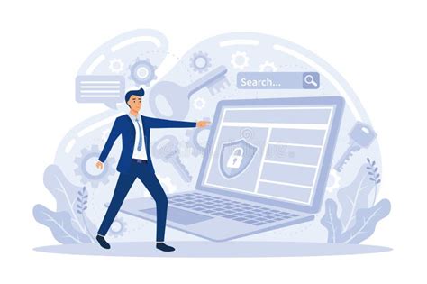 Enter Login And Password Registration Page On Screen Stock Vector Illustration Of System