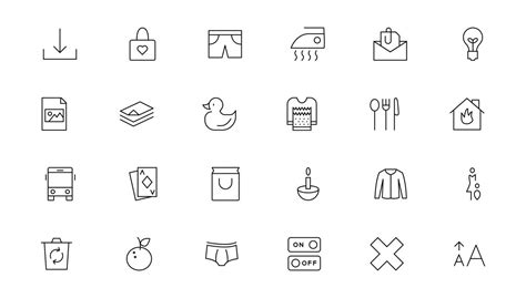 Set Of Thin Line Web Icon Set Simple Outline Icons Collection Pixel