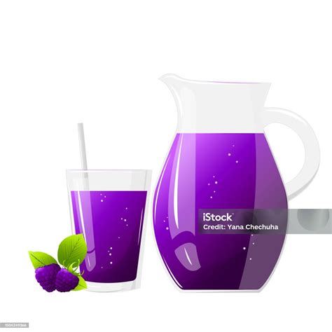 레모네이드 주스 주전자와 블랙베리를 곁들인 유리잔 상쾌한 음료 신선한 제품 주스 통조림 식품 카페 메뉴 포스터의 디자인에 플랫