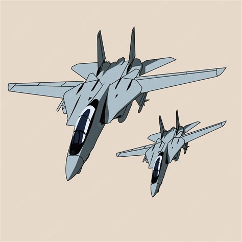 Premium Vector Two F14 Tomcat Jet Fighter Flying Formation Vector Design
