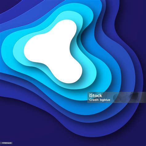 종이 컷 배경입니다 파란색 추상파 모양 트렌디 한 3d 디자인 3차원 형태에 대한 스톡 벡터 아트 및 기타 이미지 3차원 형태 곡선 공란 Istock