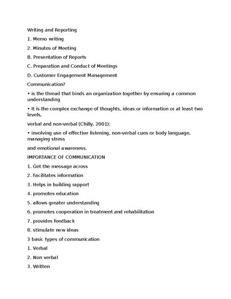 Nursing Reviewer Writing And Reporting Memo Writing Minutes Of